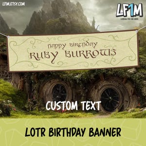 Hobbit Party Banner - Bilbo Gaggins Happy Birthday Banner - Movie ...