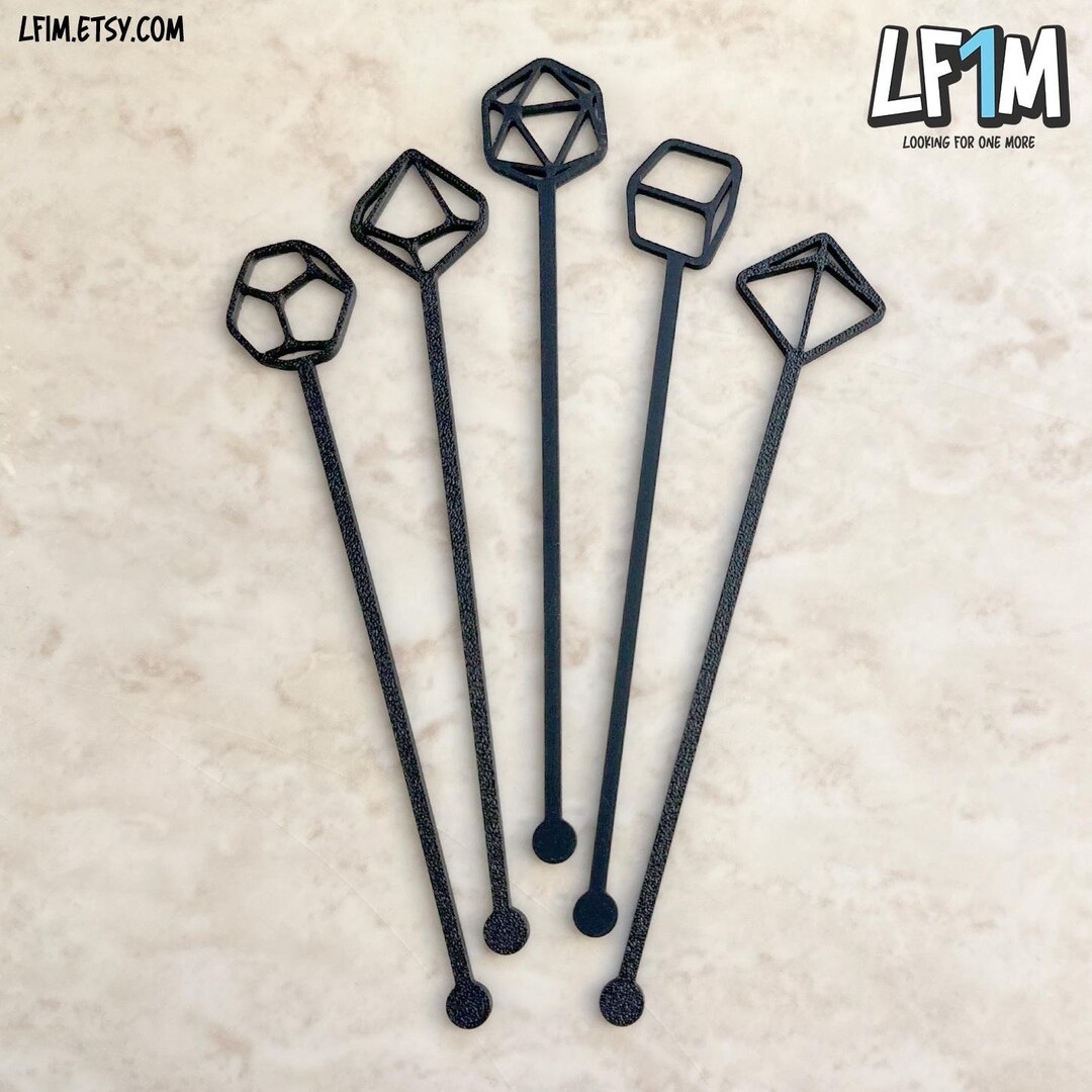 Dice Stir Sticks | Dungeons and Dragons Swizzle Sticks | Dnd Dungeon ...