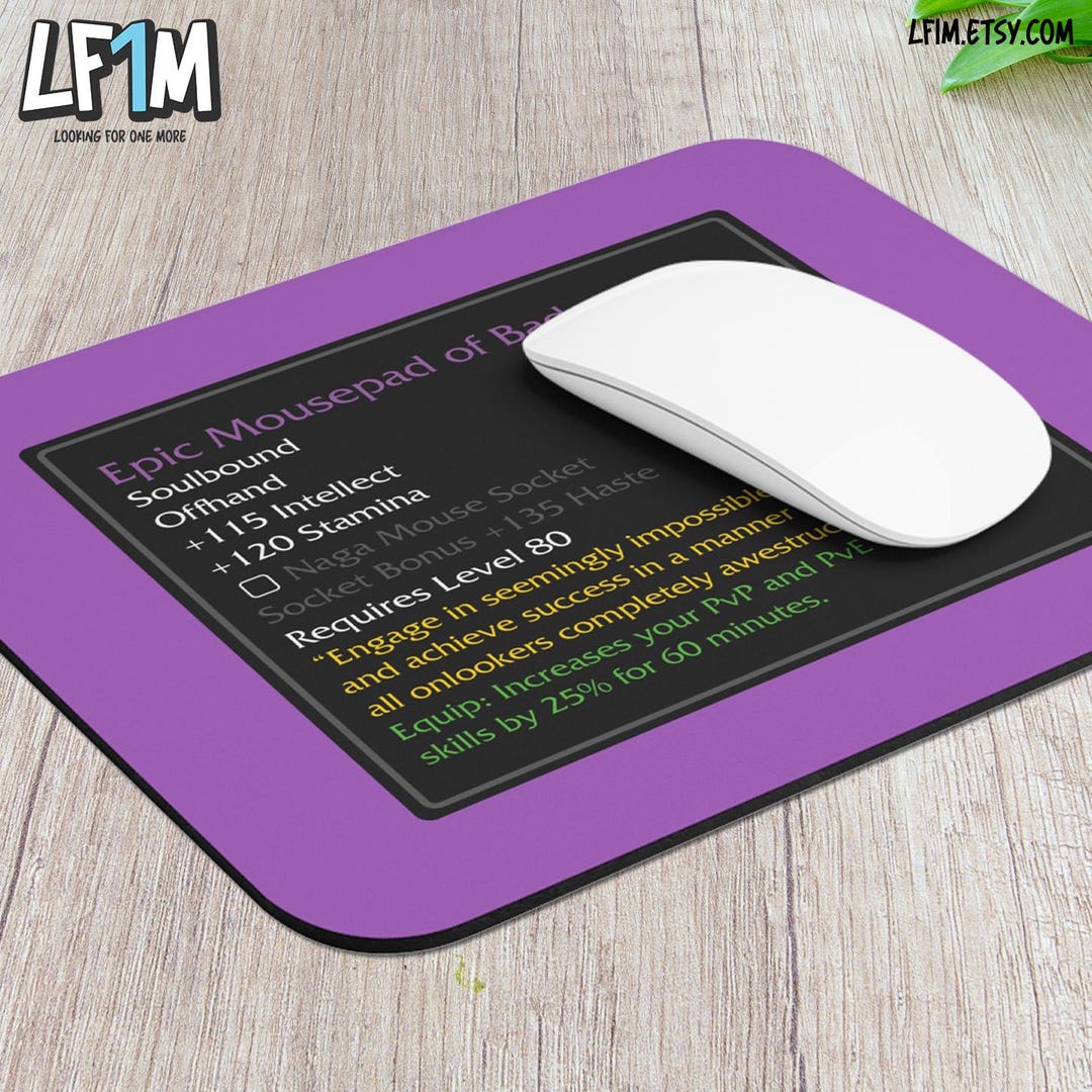 Epic Mouse Pad of Badassery, Gaming Mouse Pad, 9" X 8" Mousepad, Gamer ...