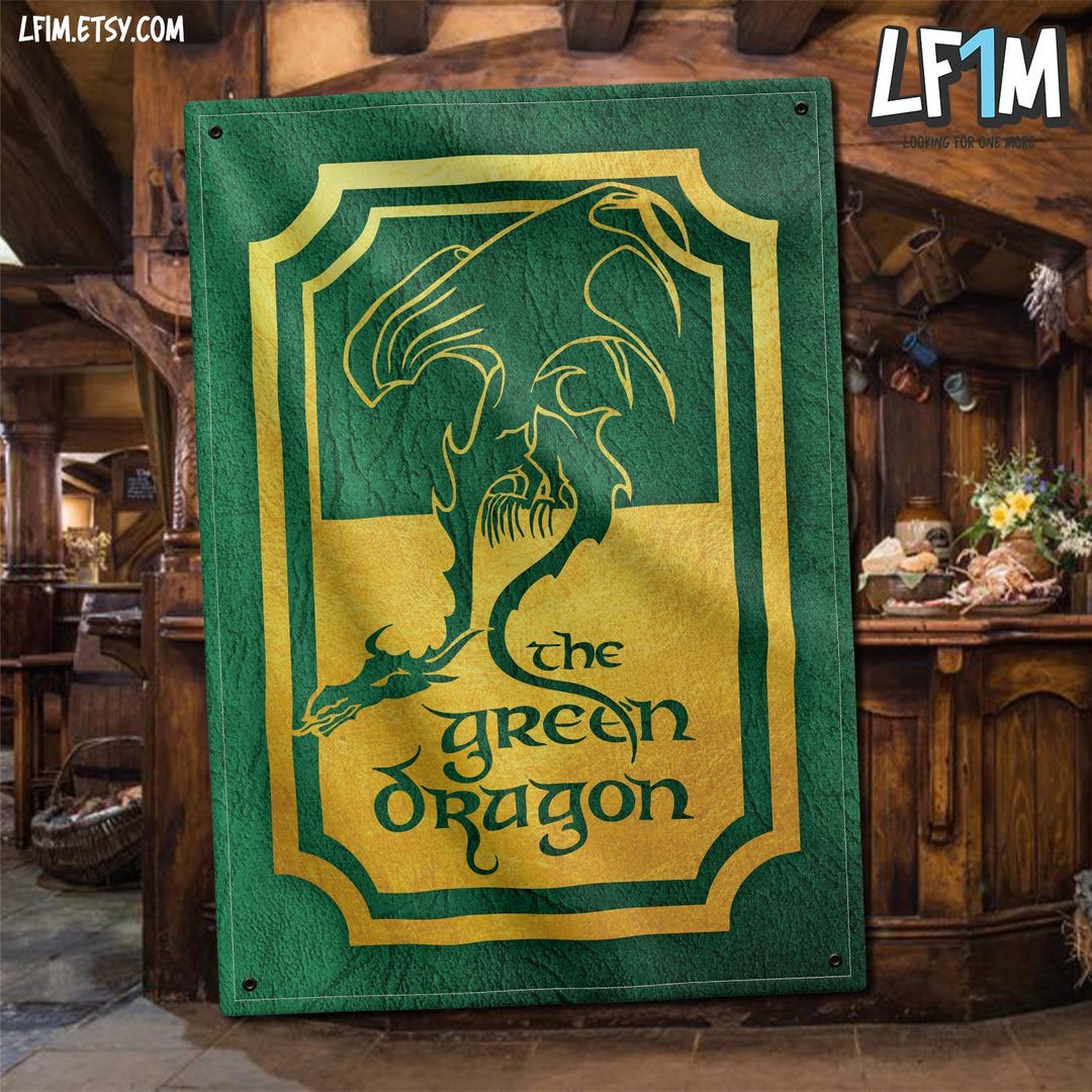 The Green Dragon Tavern Banner – Fantasy-inspired Party Decor - Movie ...