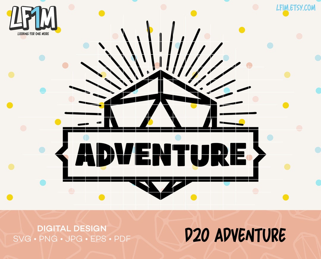 D20 Adventure Cut File - Instant Download - Dnd SVG Design - RPG Cut ...