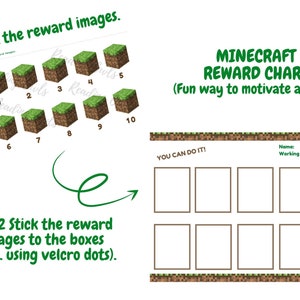 Minecraft Reward Chart, Token Board, Potty Training, Chore Chart for ...