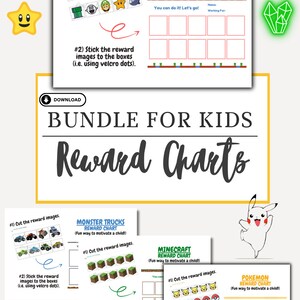Rewards Chart Bundle Super Mario, Pokemon, Minecraft, Monster Truck ...