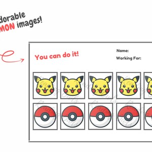 Pokemon Reward Chart, Token Board, Potty Training, Chore Chart for Kids ...