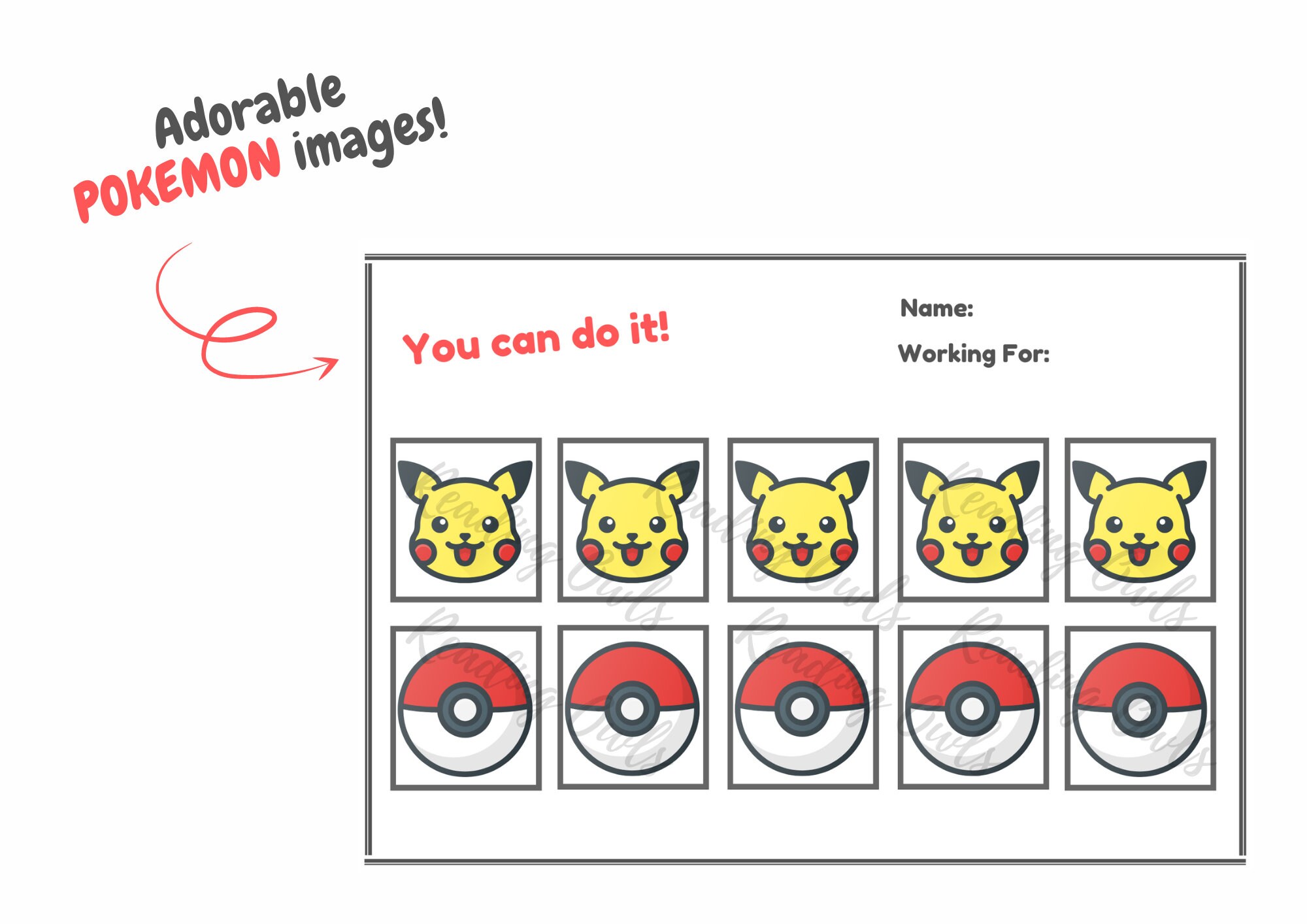 Pokemon Reward Chart, Token Board, Potty Training, Chore Chart for Kids ...