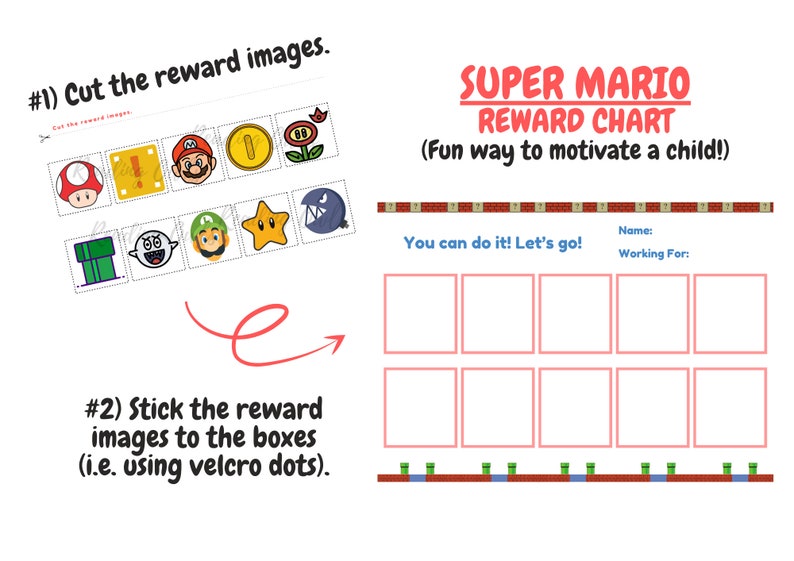 Rewards Chart Bundle Super Mario, Pokemon, Minecraft, Monster Truck ...