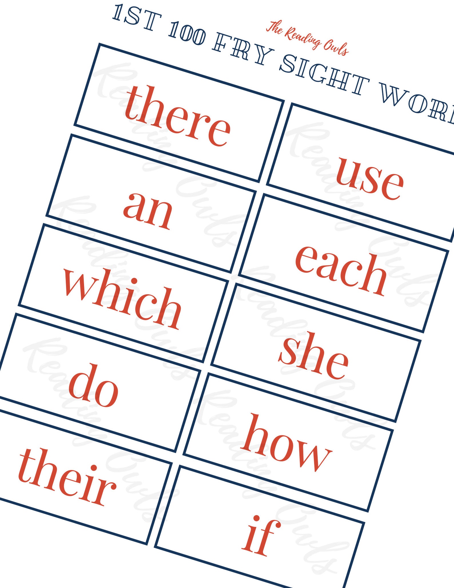 1st 100 Fry Sight Words (kindergarten) Printable Flashcards - Etsy