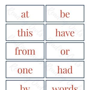 1st 100 Fry Sight Words (kindergarten) Printable Flashcards - Etsy