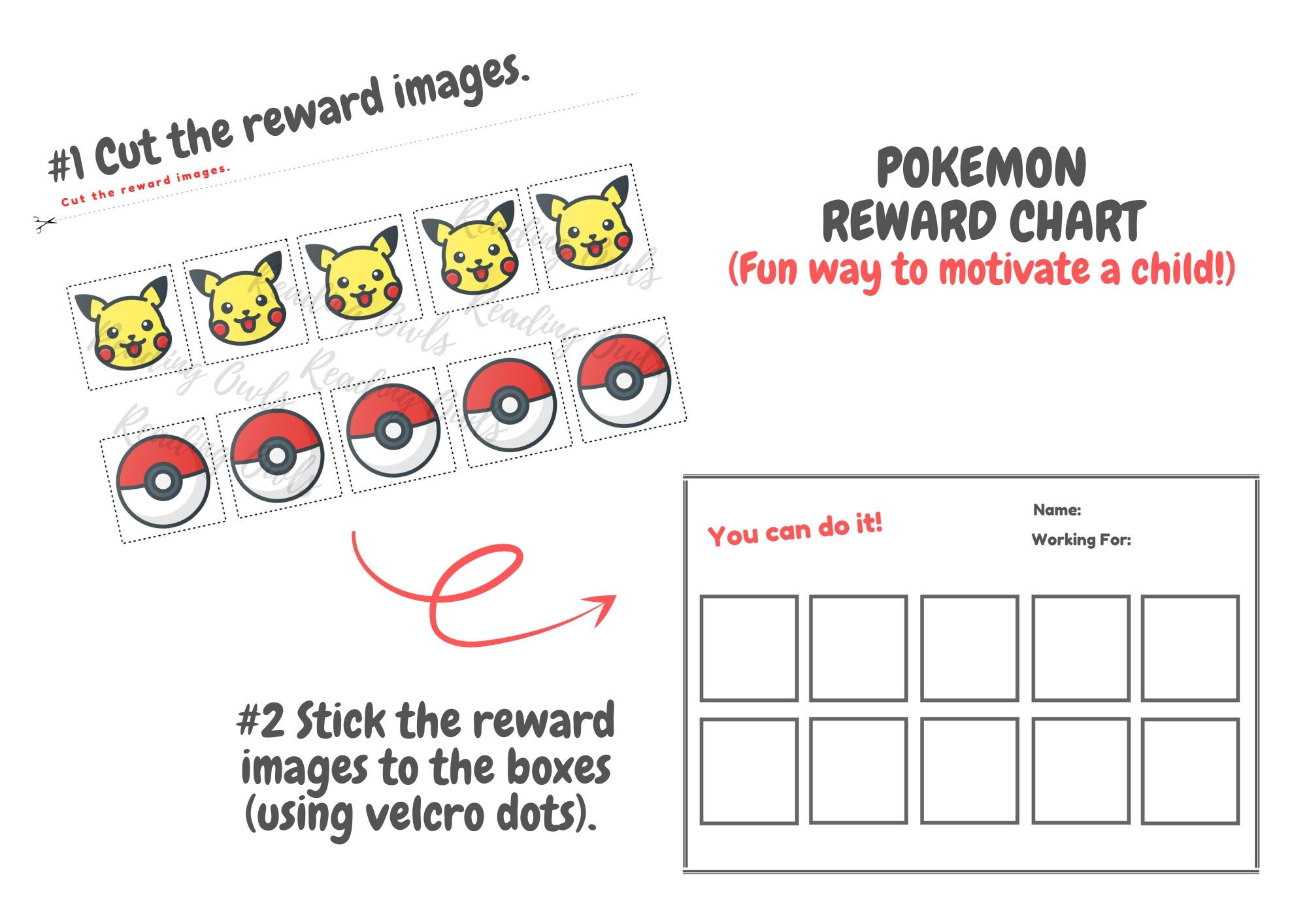 Pokemon Reward Chart, Token Board, Potty Training, Chore Chart for Kids ...