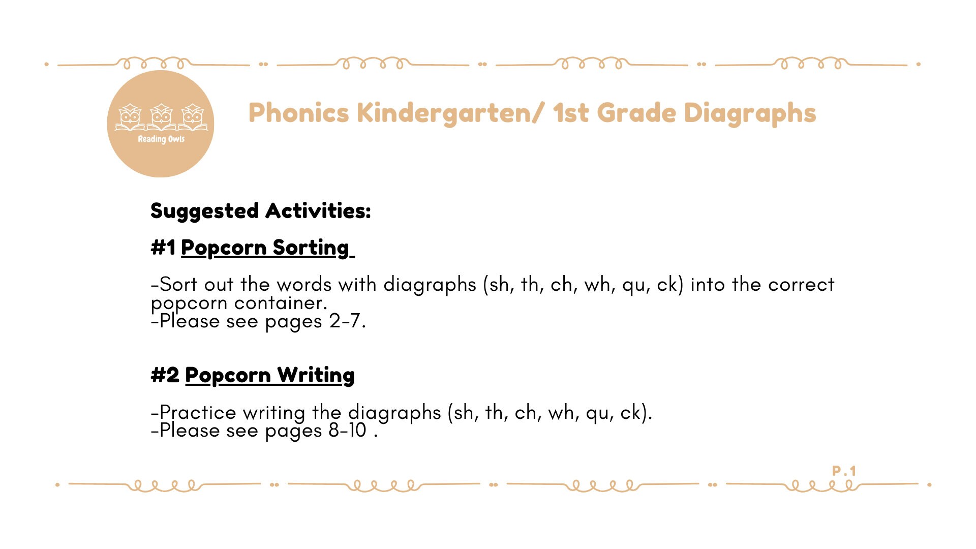 Phonics Kindergarten/ First Grade Diagraphs - Sh, Th, Ch, Wh, Qu Ck - Etsy