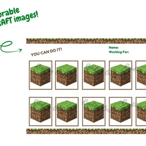 Minecraft Reward Chart, Token Board, Potty Training, Chore Chart for ...
