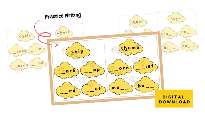 Phonics Kindergarten/ First Grade Diagraphs - Sh, Th, Ch, Wh, Qu Ck - Etsy