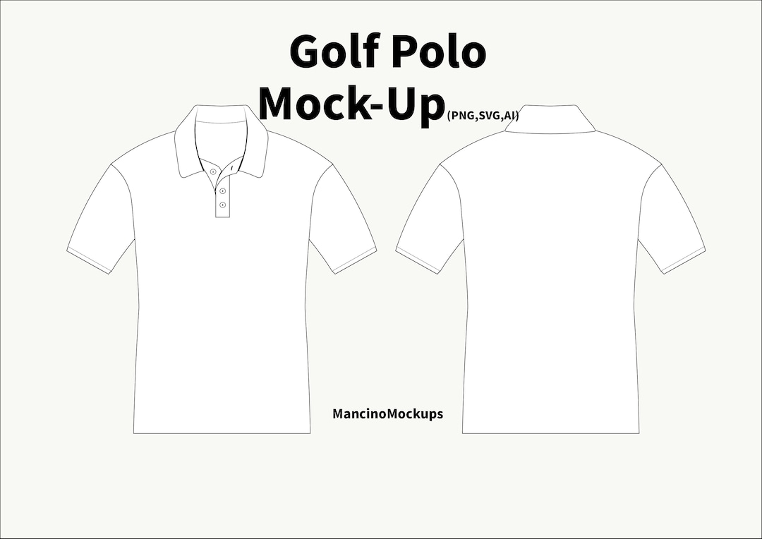 Golf Polo Vector Mockup Adobe Illustrator Mockup Apparel Template ...