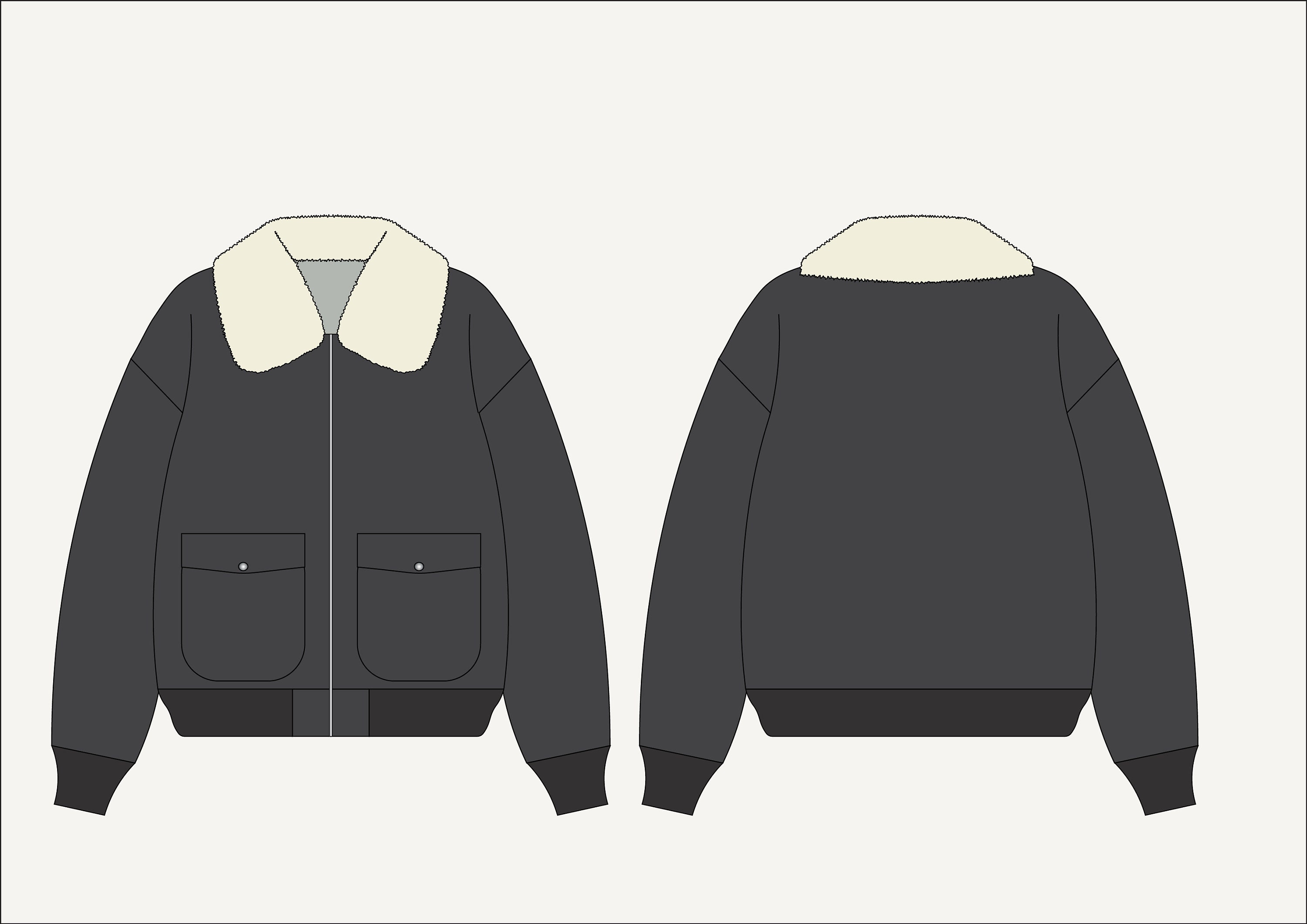 Fur Collar Bomber Jacket Vector Mockup Adobe Illustrator Mockup Apparel ...
