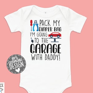 Car Mechanic Baby Bodysuit Pack Diaper Garage With Daddy - Etsy