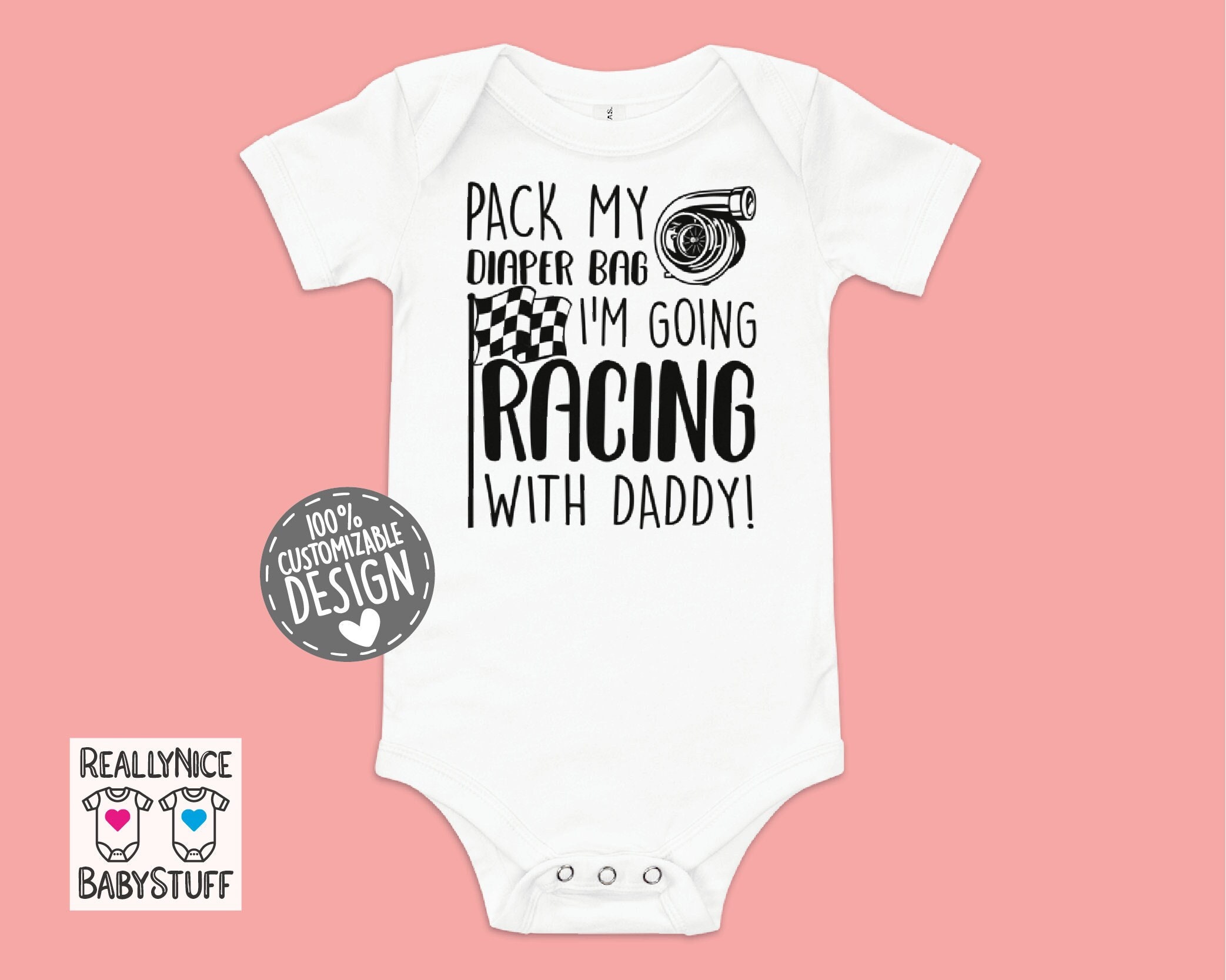 Racing Daddy Baby Bodysuit Pack My Diaper Bag Im Going - Etsy
