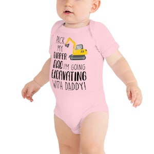 Excavator Baby Bodysuit | Excavating With Daddy Romper - Etsy