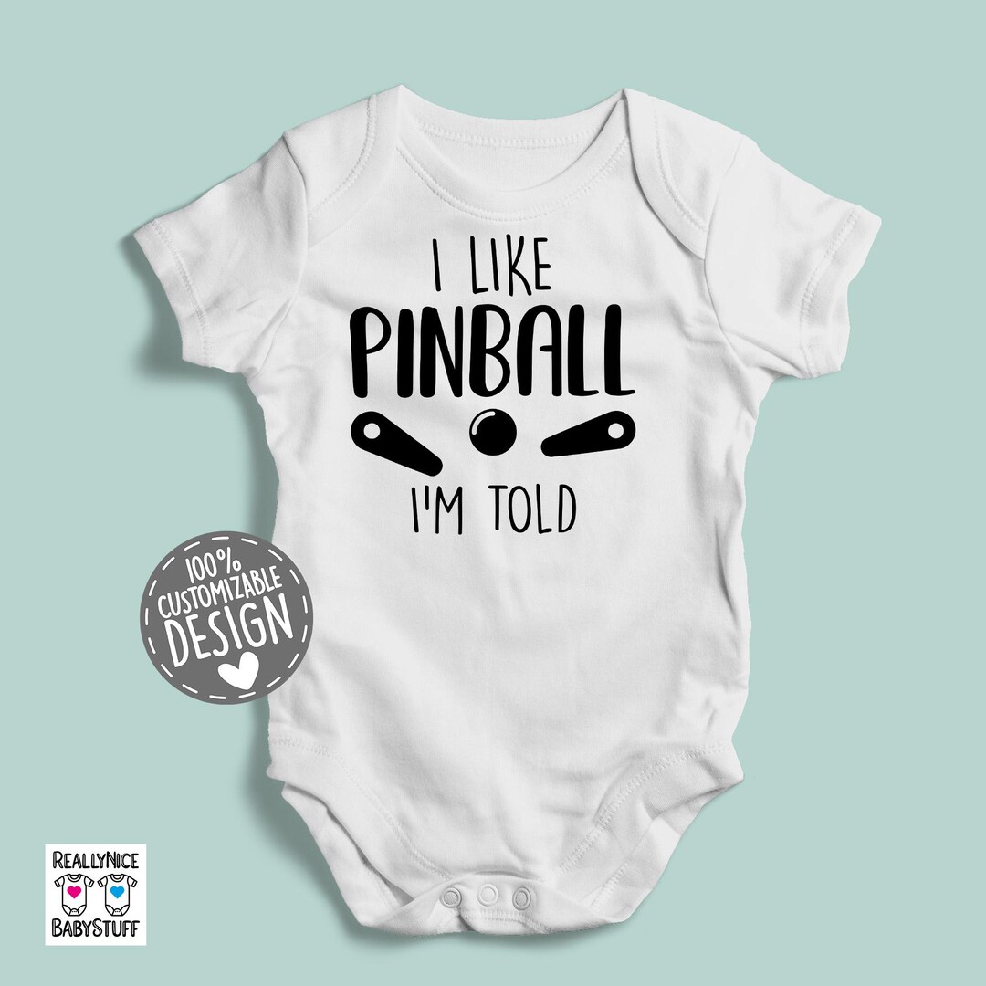 Pinball Baby Bodysuit | I Like Pinball I'm Told, Retro Arcade One Piece ...