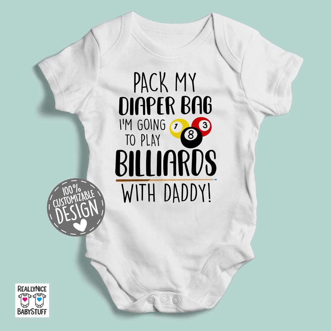 Funny Billiards Baby Bodysuit | Pack Diaper Billiards With Daddy ...