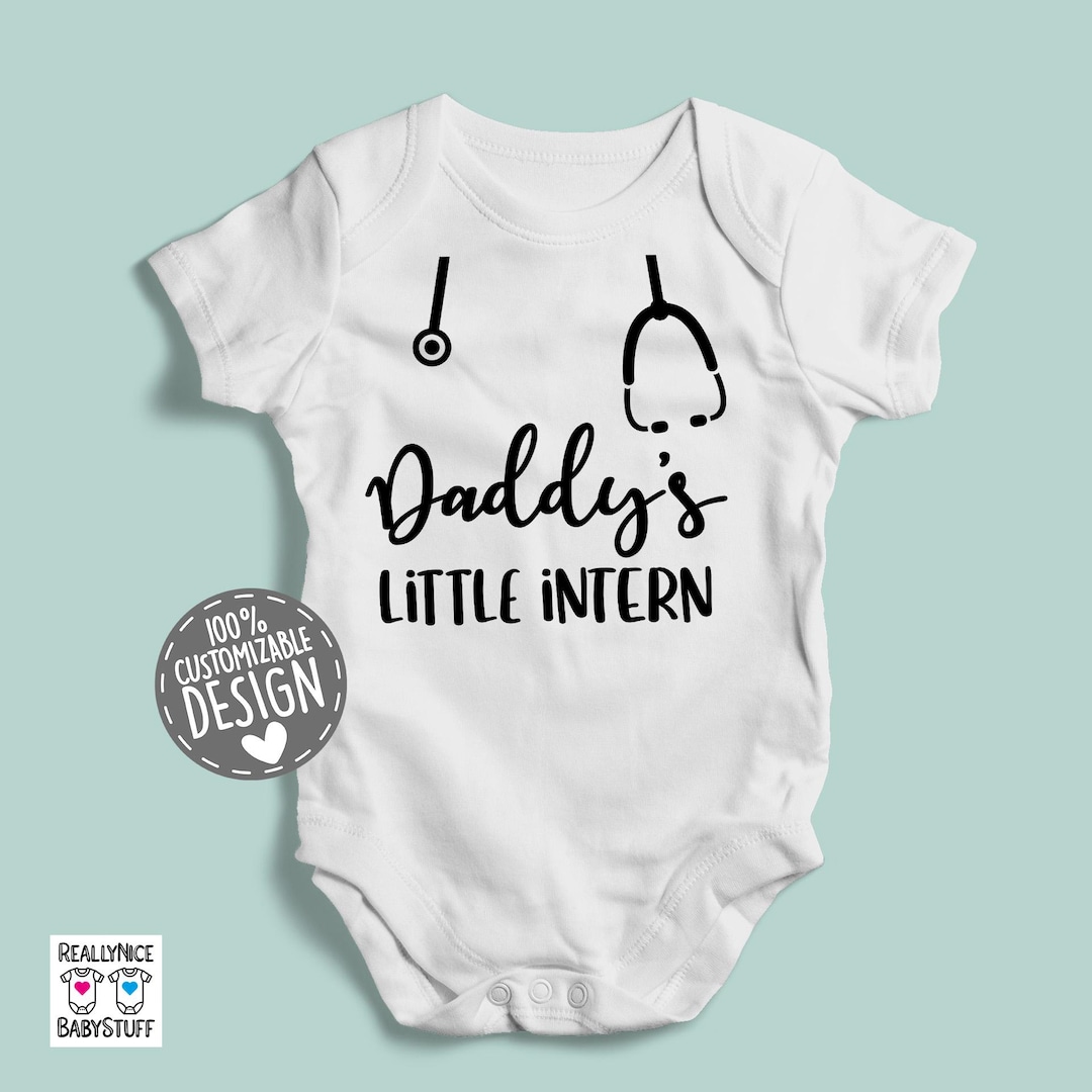Daddy's Little Intern Baby Bodysuit | Stethoscope Doctor Gift - Etsy