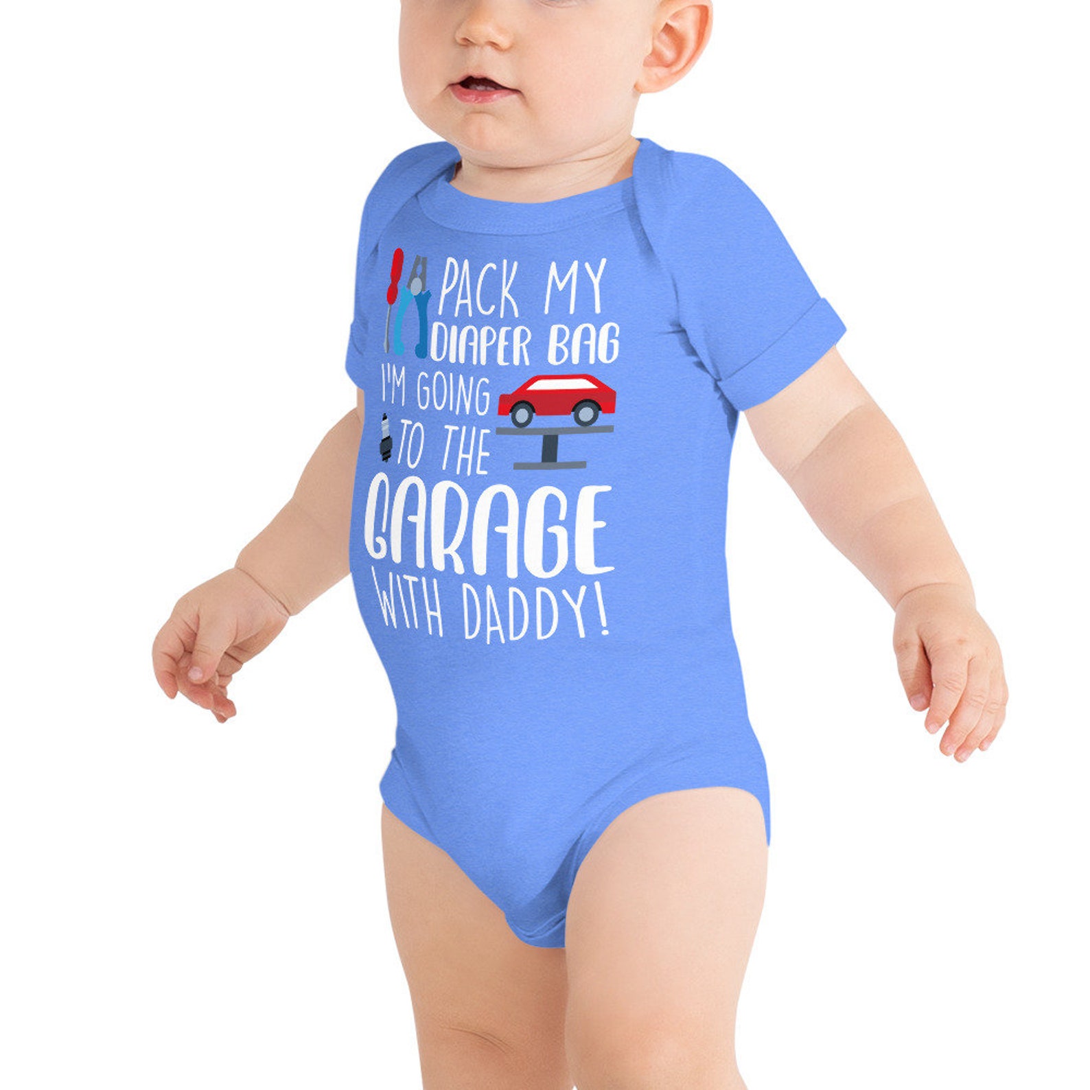 Car Mechanic Baby Bodysuit Pack Diaper Garage With Daddy, Dad Mechanic ...