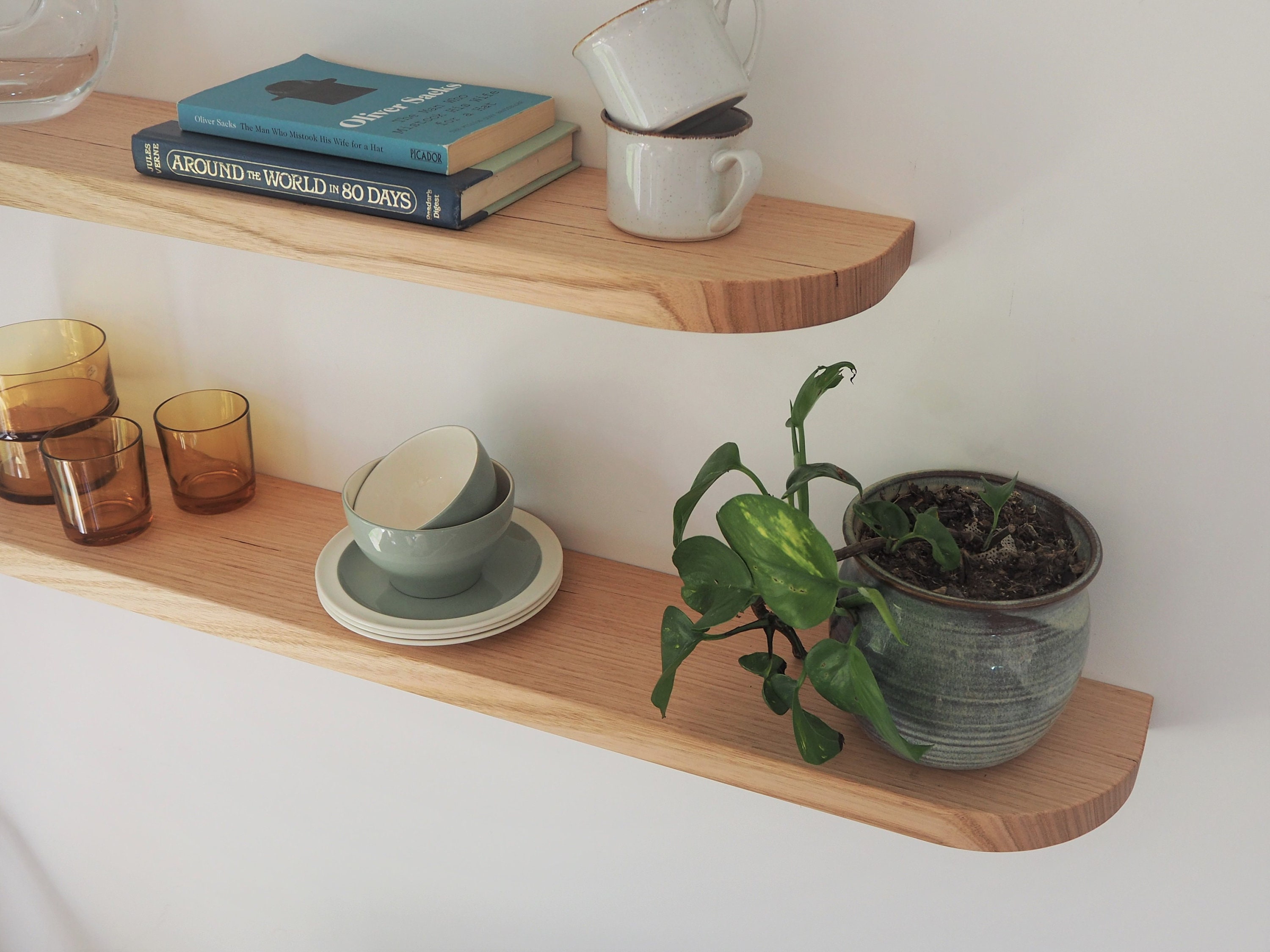 Floating Curved Wall Shelf Australian Hardwood Shelving - Etsy Australia