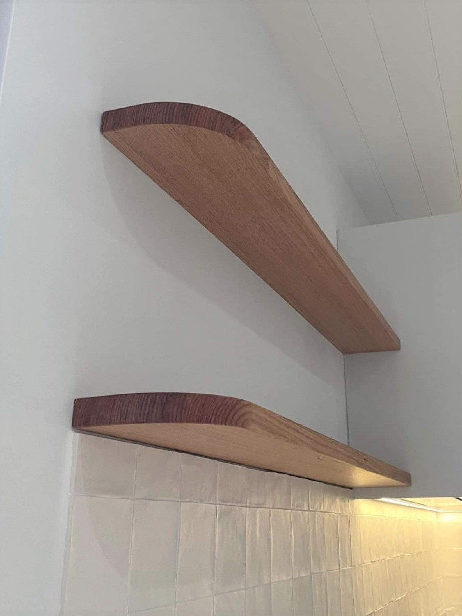 Floating Curved Wall Shelf Australian Hardwood Shelving - Etsy Australia