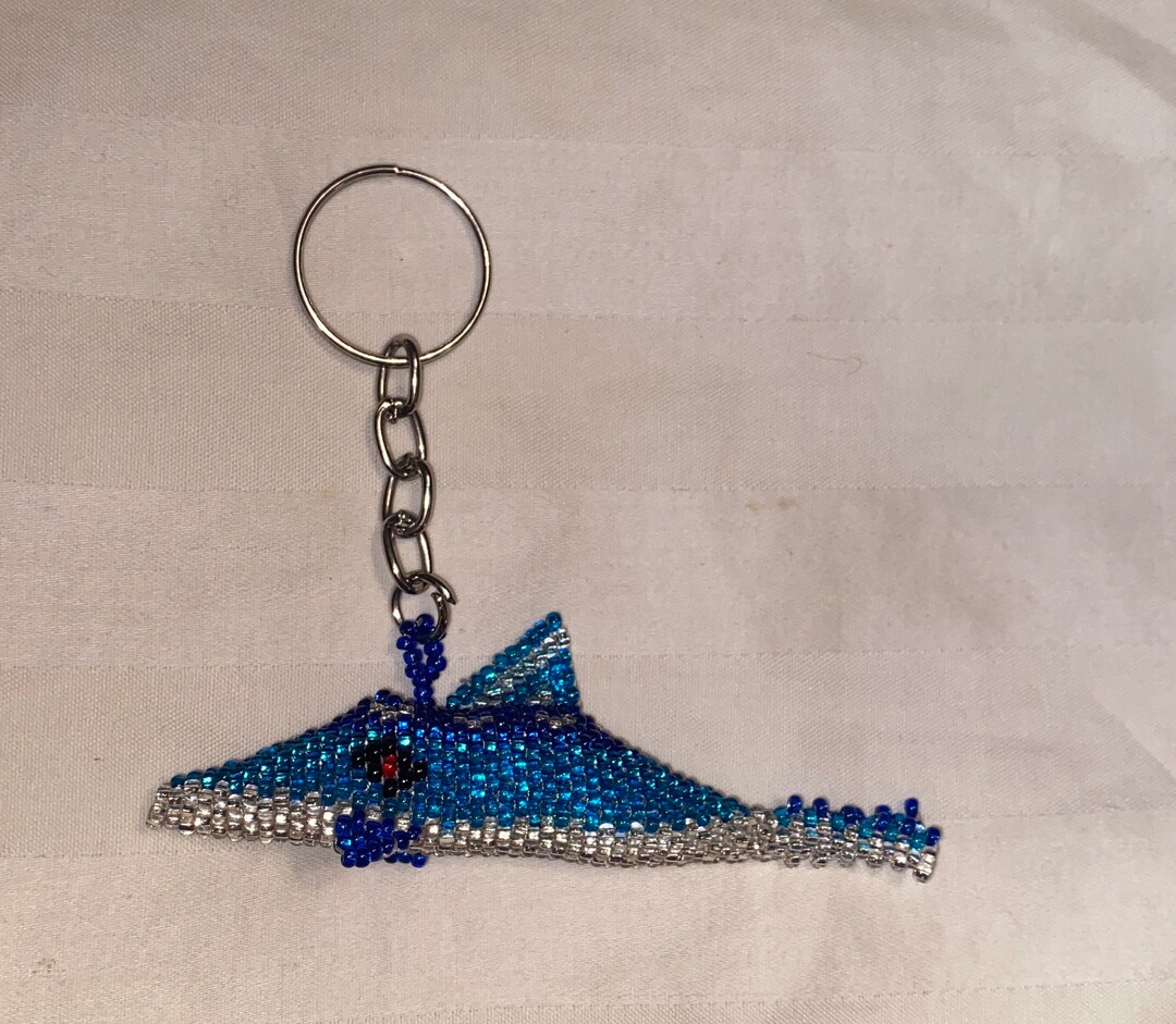Shark Beaded Keychain - Etsy