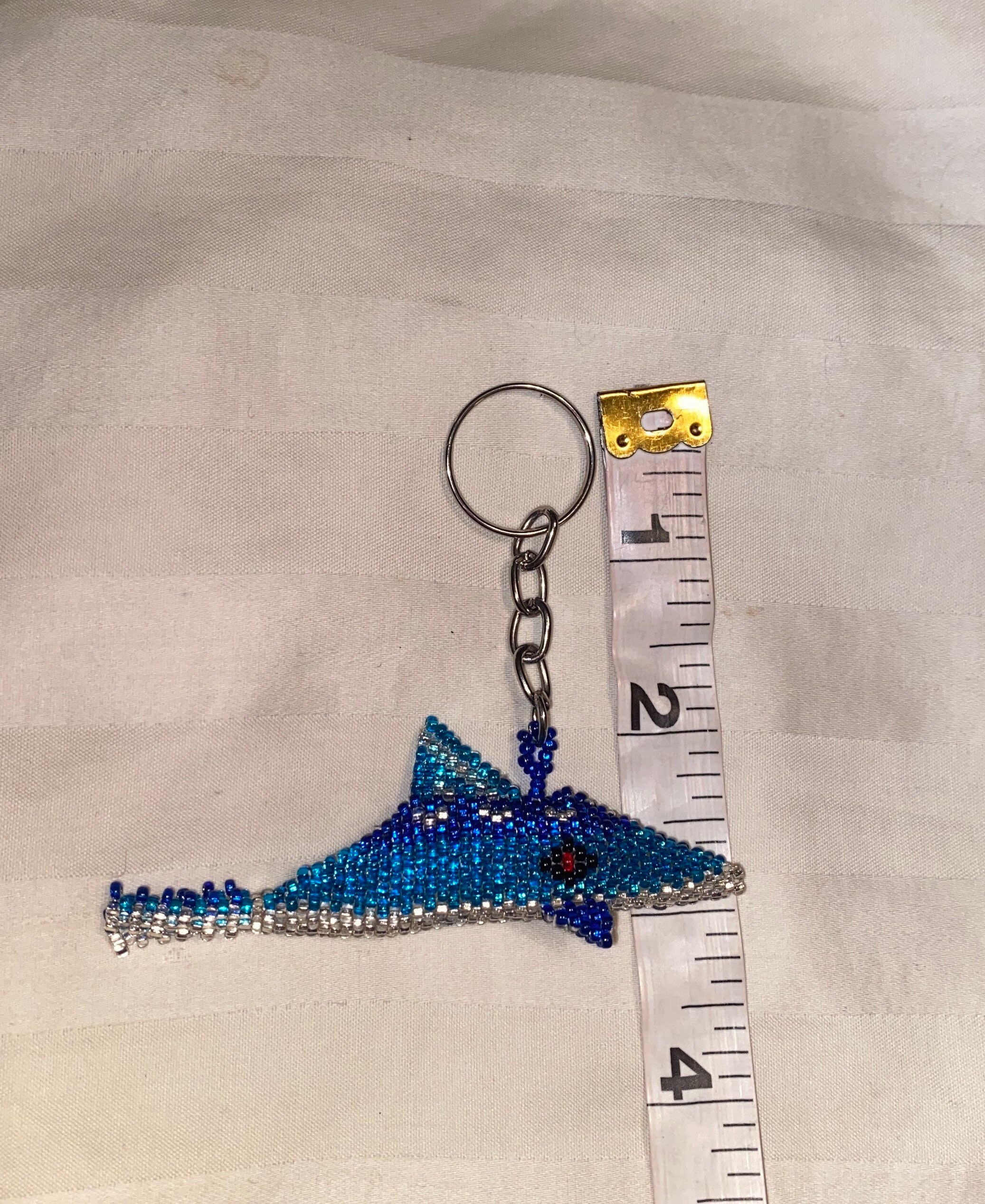 Shark Beaded Keychain - Etsy