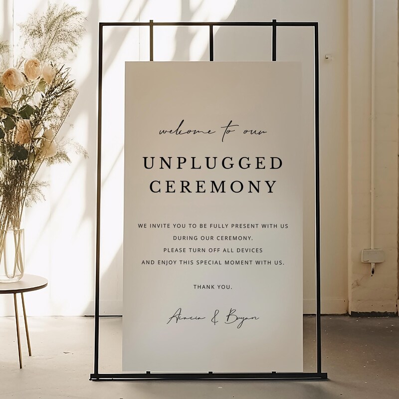 Unplugged Ceremony Sign - Etsy