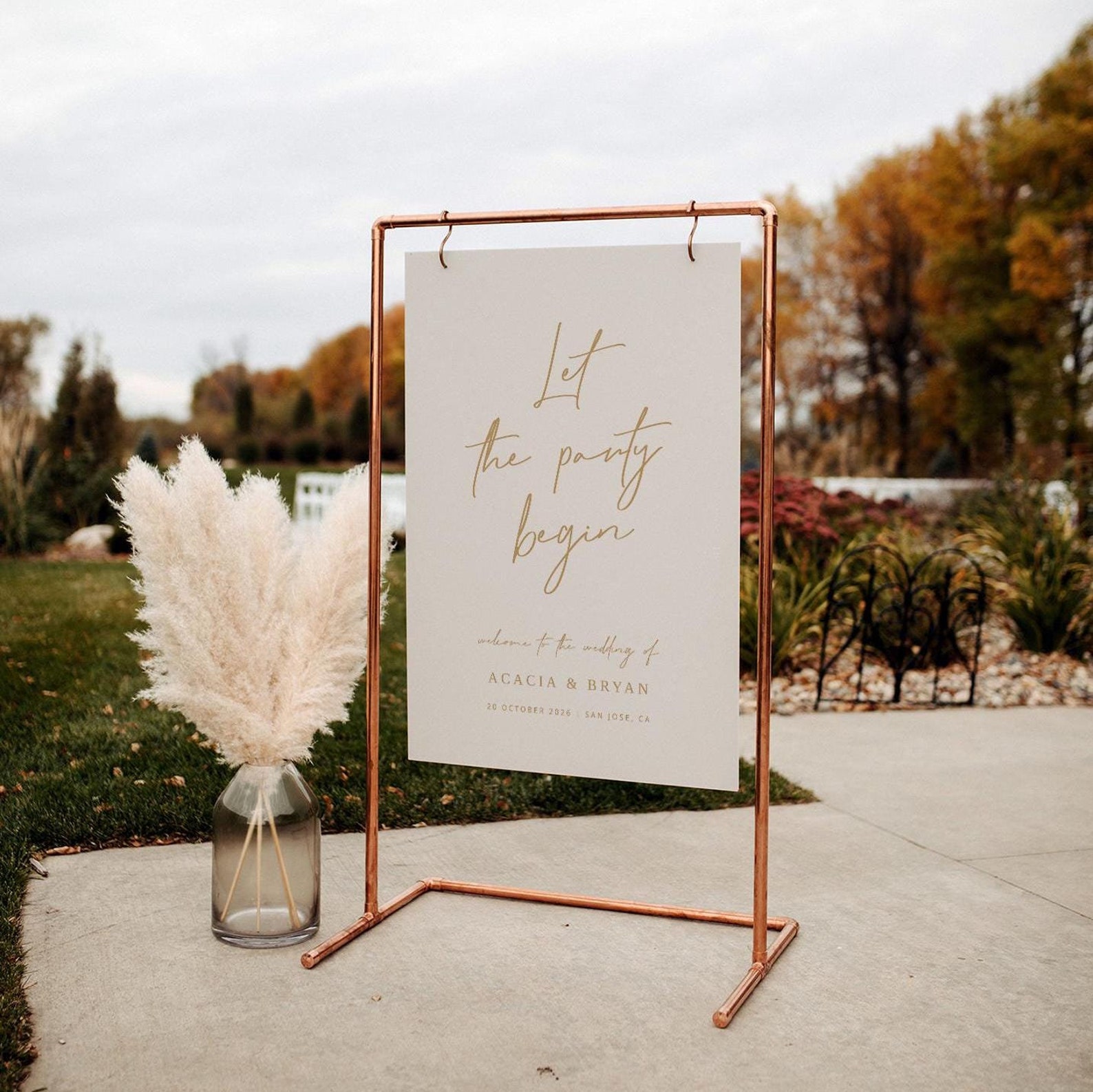 Gold Wedding Welcome Sign Template, Wedding Sign, Printable Wedding ...