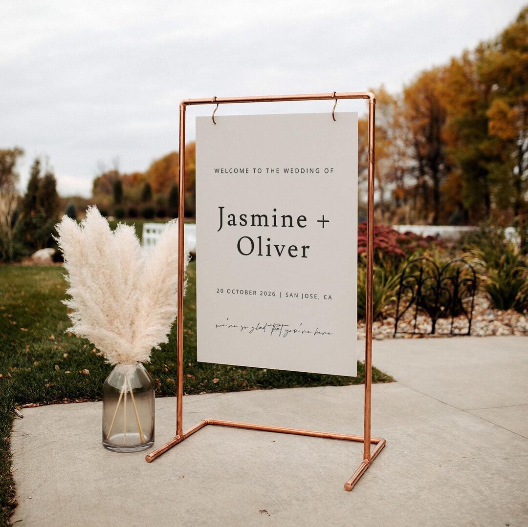 Minimal Wedding Welcome Sign Template, Simple Welcome Wedding Sign ...