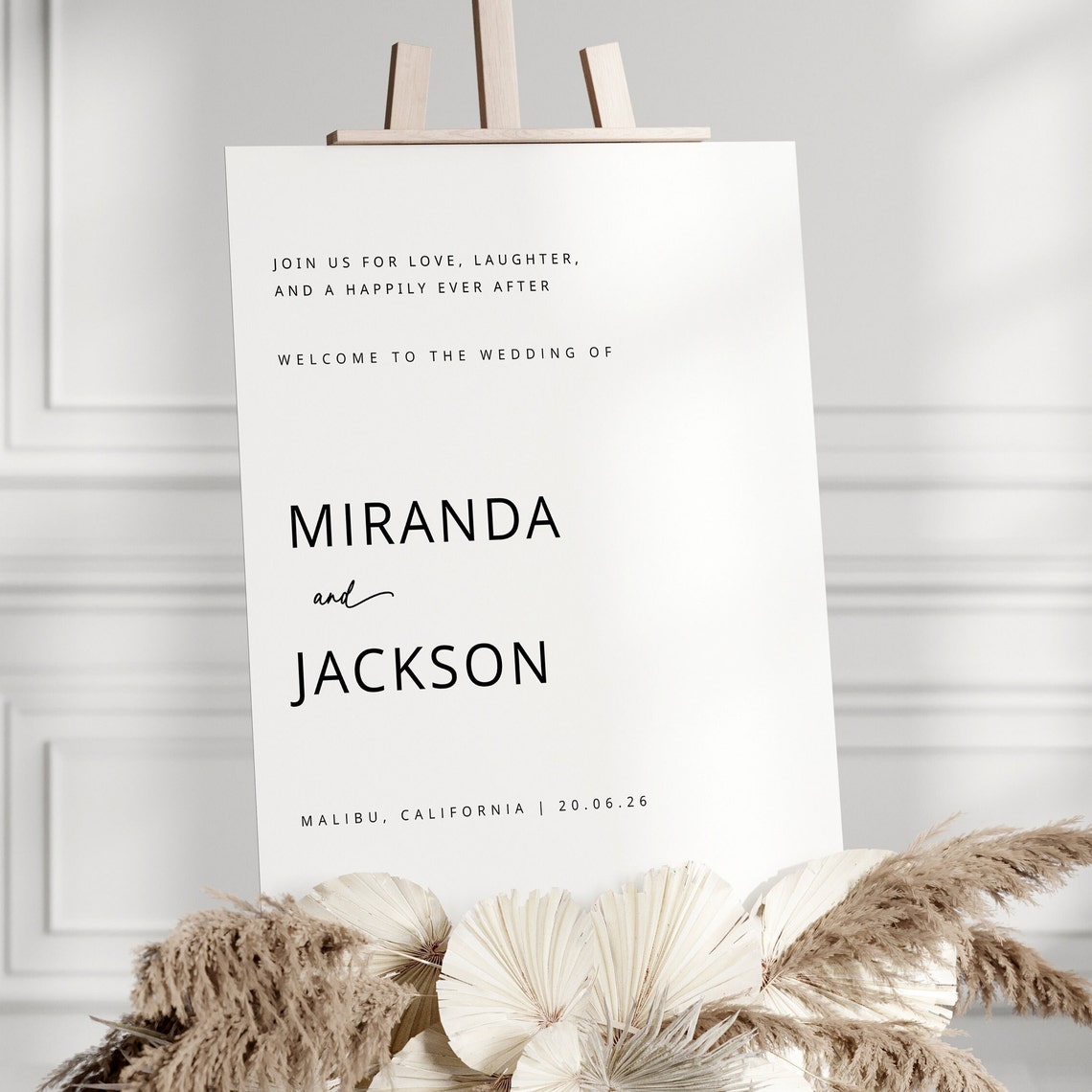 Welcome Sign Template, Modern Wedding Welcome Sign Template, Printable ...