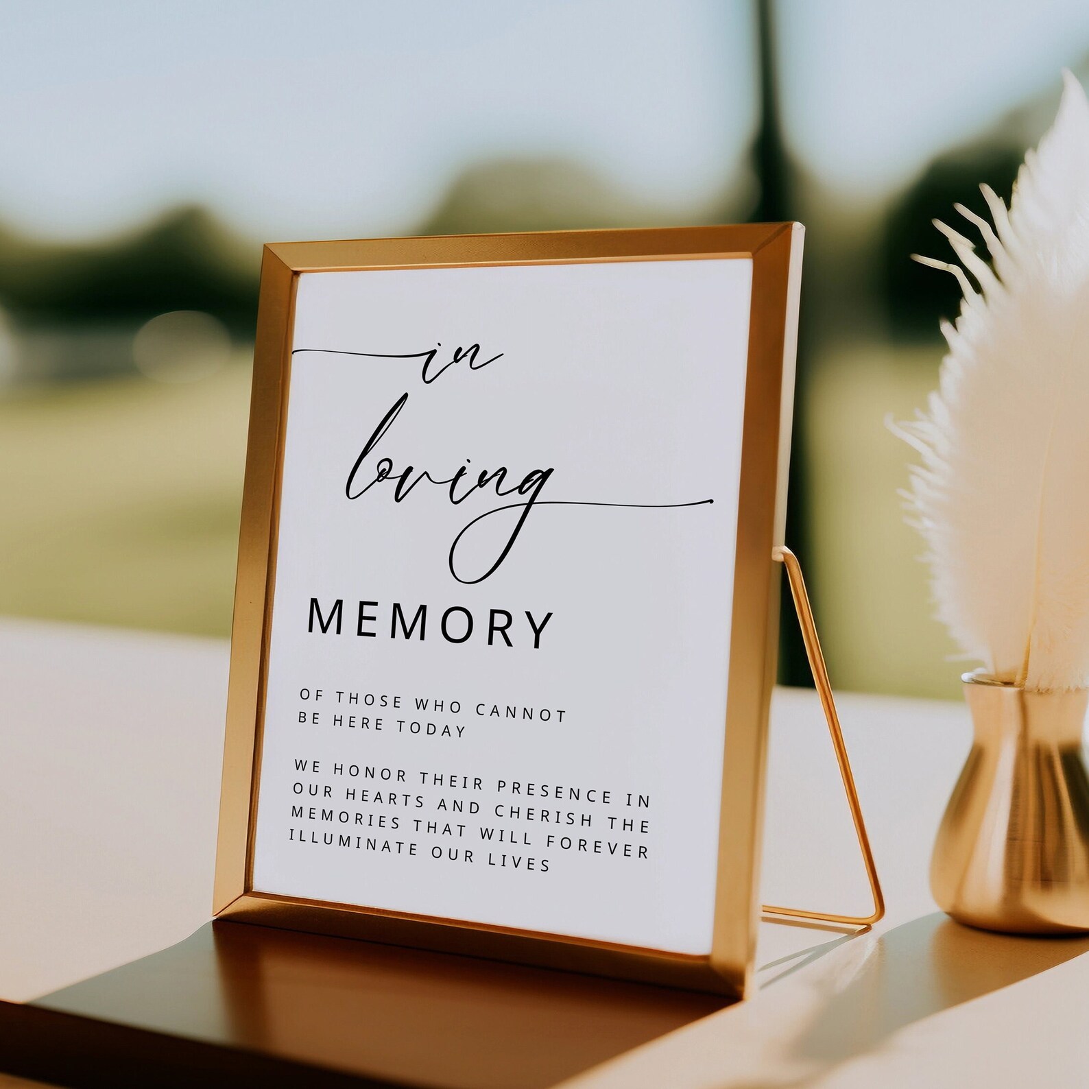 In Loving Memory Sign Template, Printable in Memory Sign for Wedding ...
