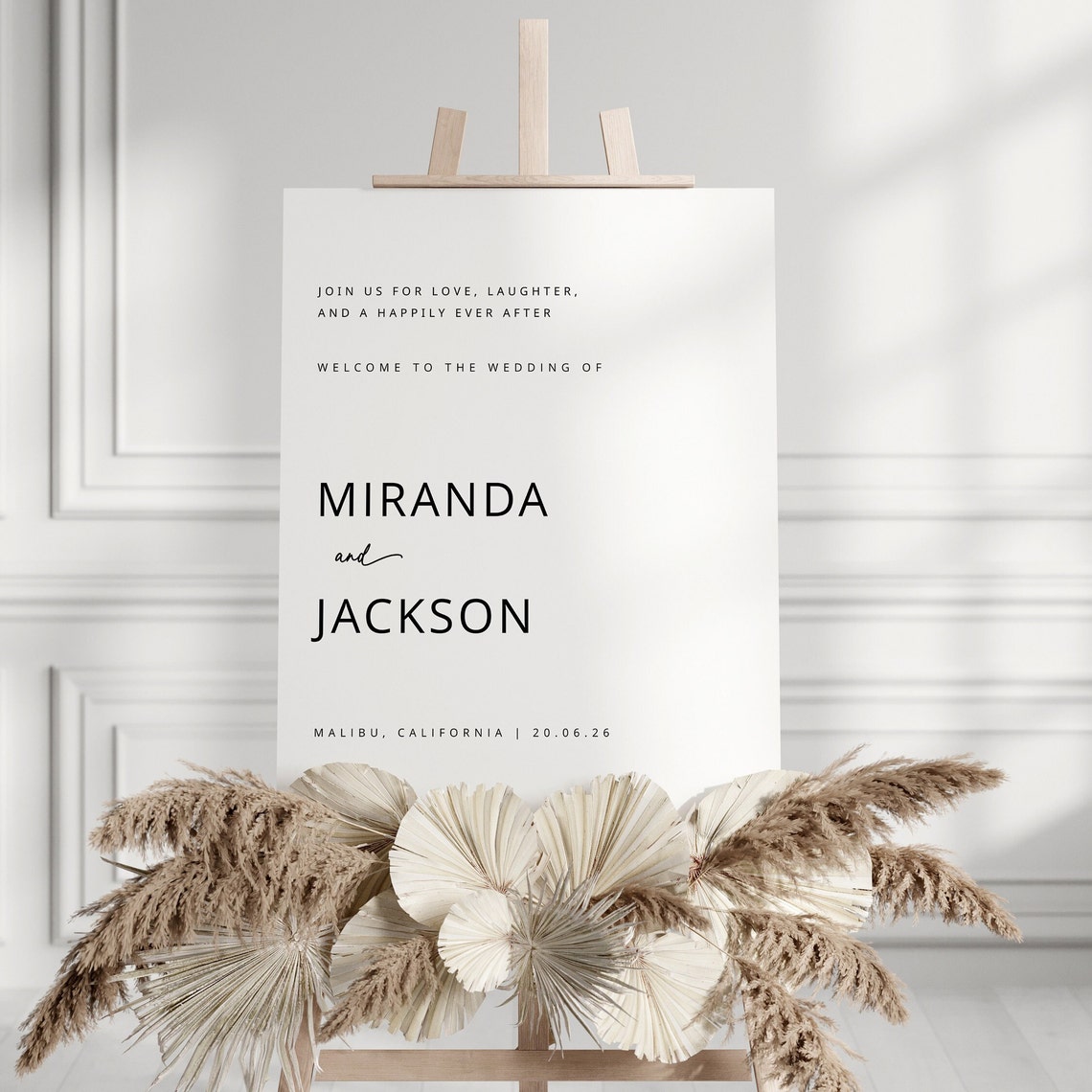 Welcome Sign Template, Modern Wedding Welcome Sign Template, Printable ...