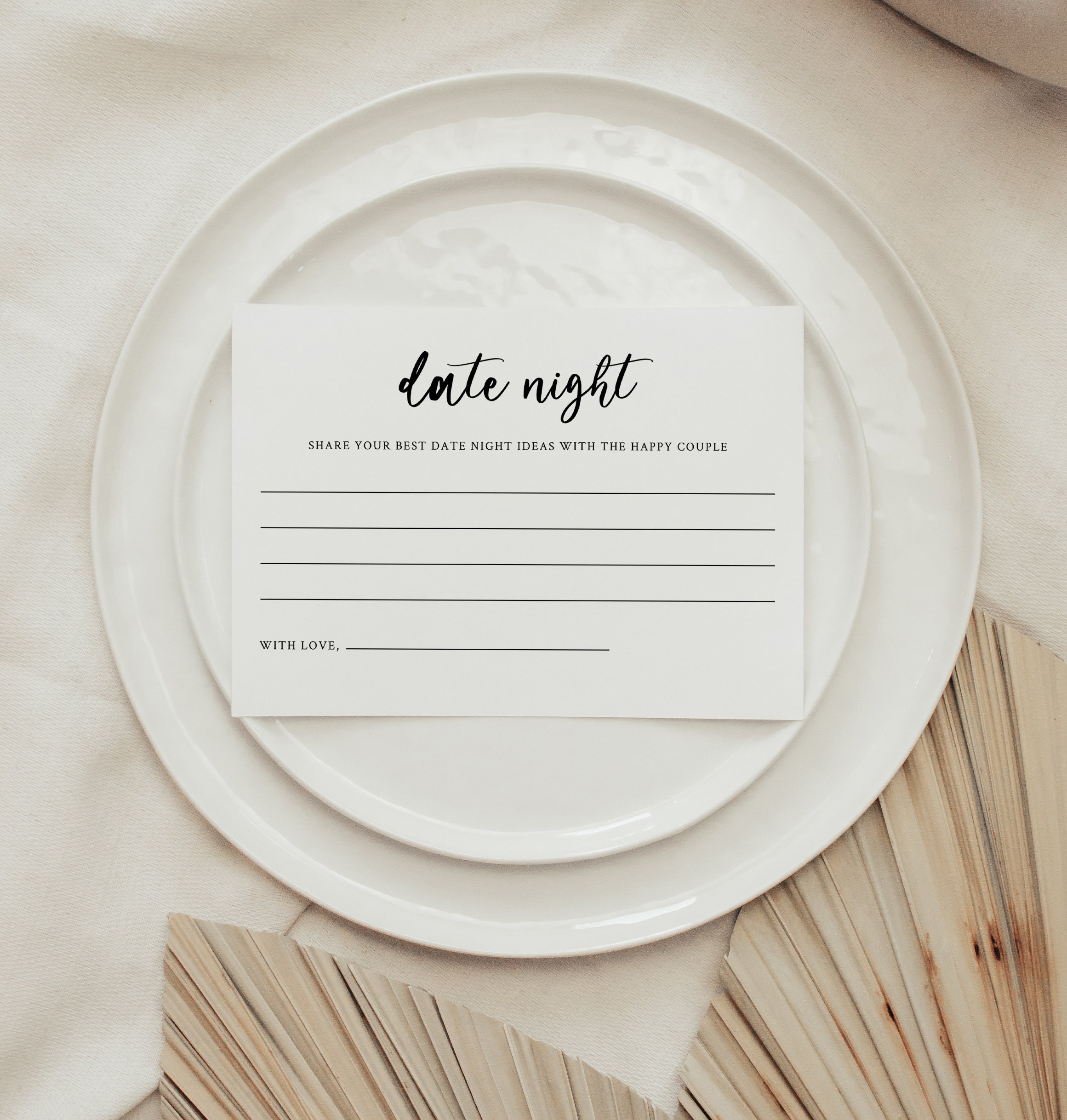 Editable Minimalist Wedding Date Night Sign Template, Printable Date ...