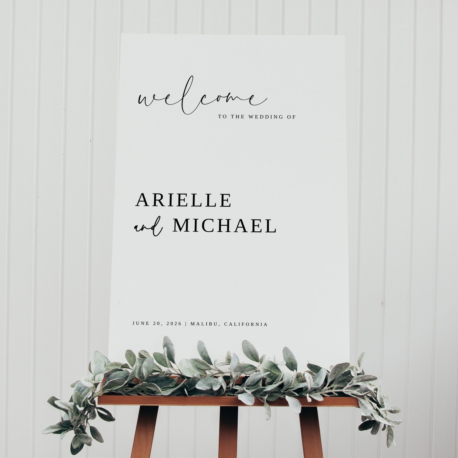 Elegant Wedding Welcome Sign Template, Modern Welcome to Our Wedding ...