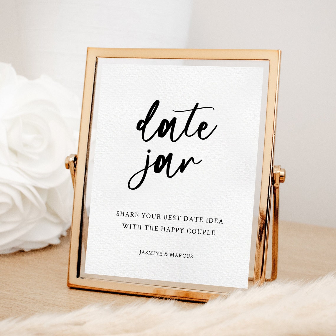 Editable Minimalist Wedding Date Night Sign Template, Printable Date ...
