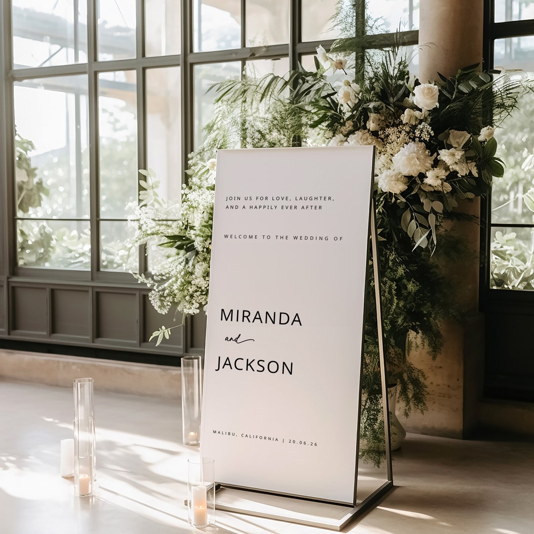 Welcome Sign Template, Modern Wedding Welcome Sign Template, Printable ...