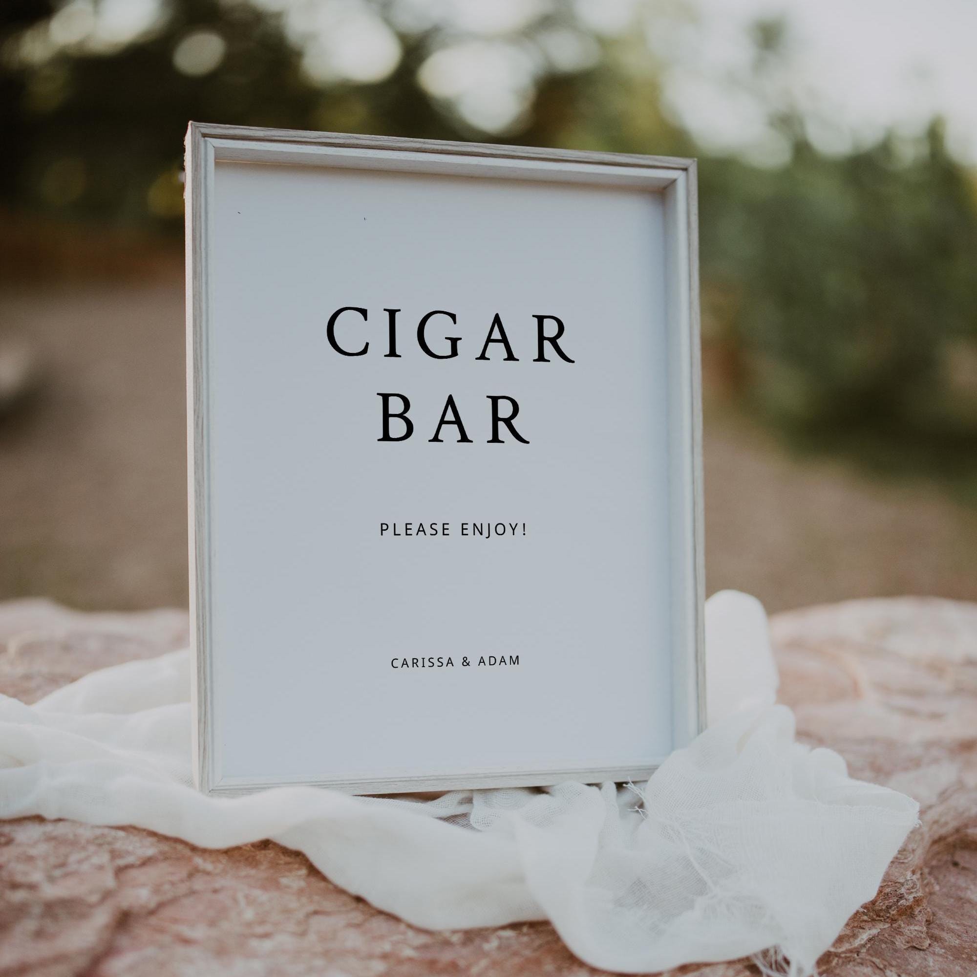 Groomsmen Cigar Sign Template, Wedding Cigar Bar Sign, Printable Cigar ...
