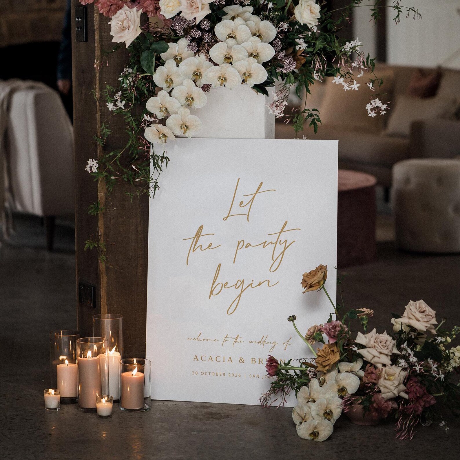 Gold Wedding Welcome Sign Template, Wedding Sign, Printable Wedding ...