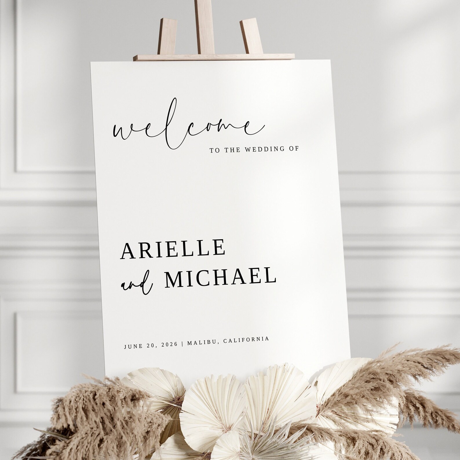 Elegant Wedding Welcome Sign Template, Modern Welcome to Our Wedding ...