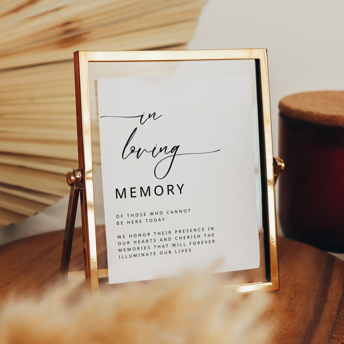 In Loving Memory Sign Template, Printable in Memory Sign for Wedding ...