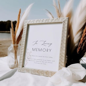 Memory Heaven Sign Template, in Memory Tribute Sign, Wedding ...