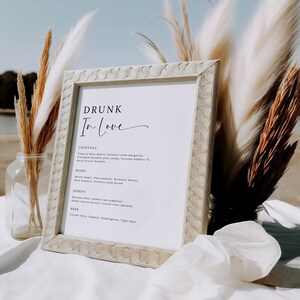 Drunk in Love Bar Sign, Drunk in Love Sign, Signature Drinks Sign, Drinks Menu, Wedding Sign ...