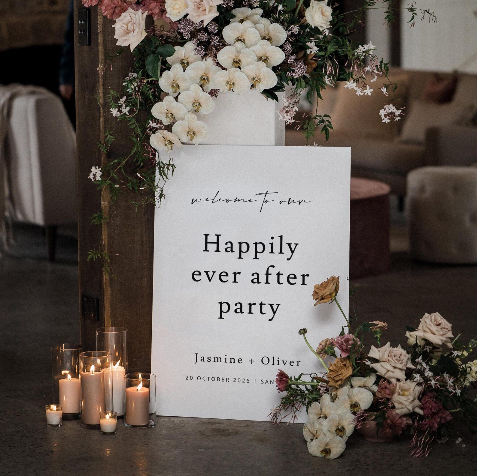 Wedding Quote Welcome Sign Template, Wedding Happily Ever After Party ...