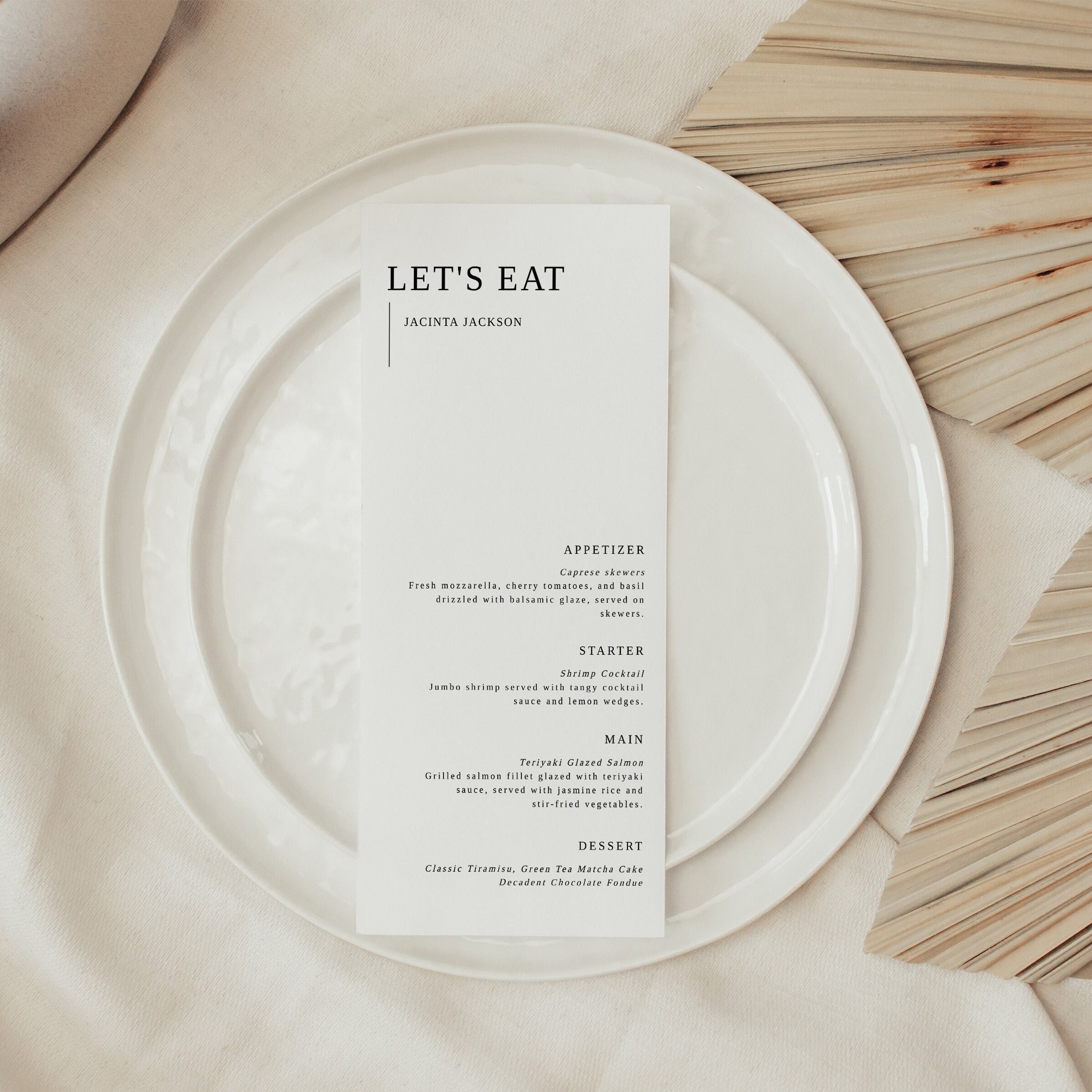 Wedding Menu Name Place Card Template, Editable Guest Name Wedding Menu ...