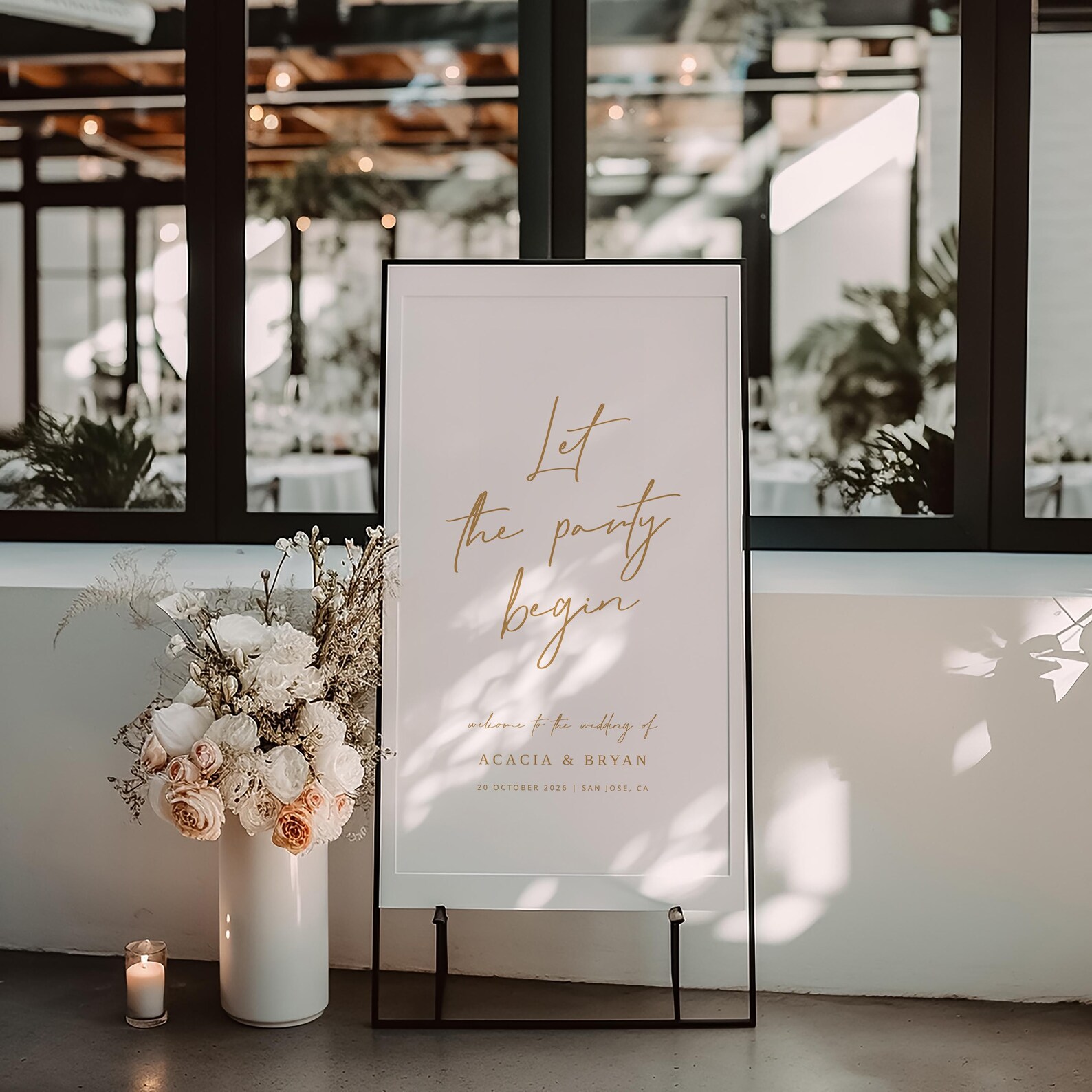 Gold Wedding Welcome Sign Template, Wedding Sign, Printable Wedding ...