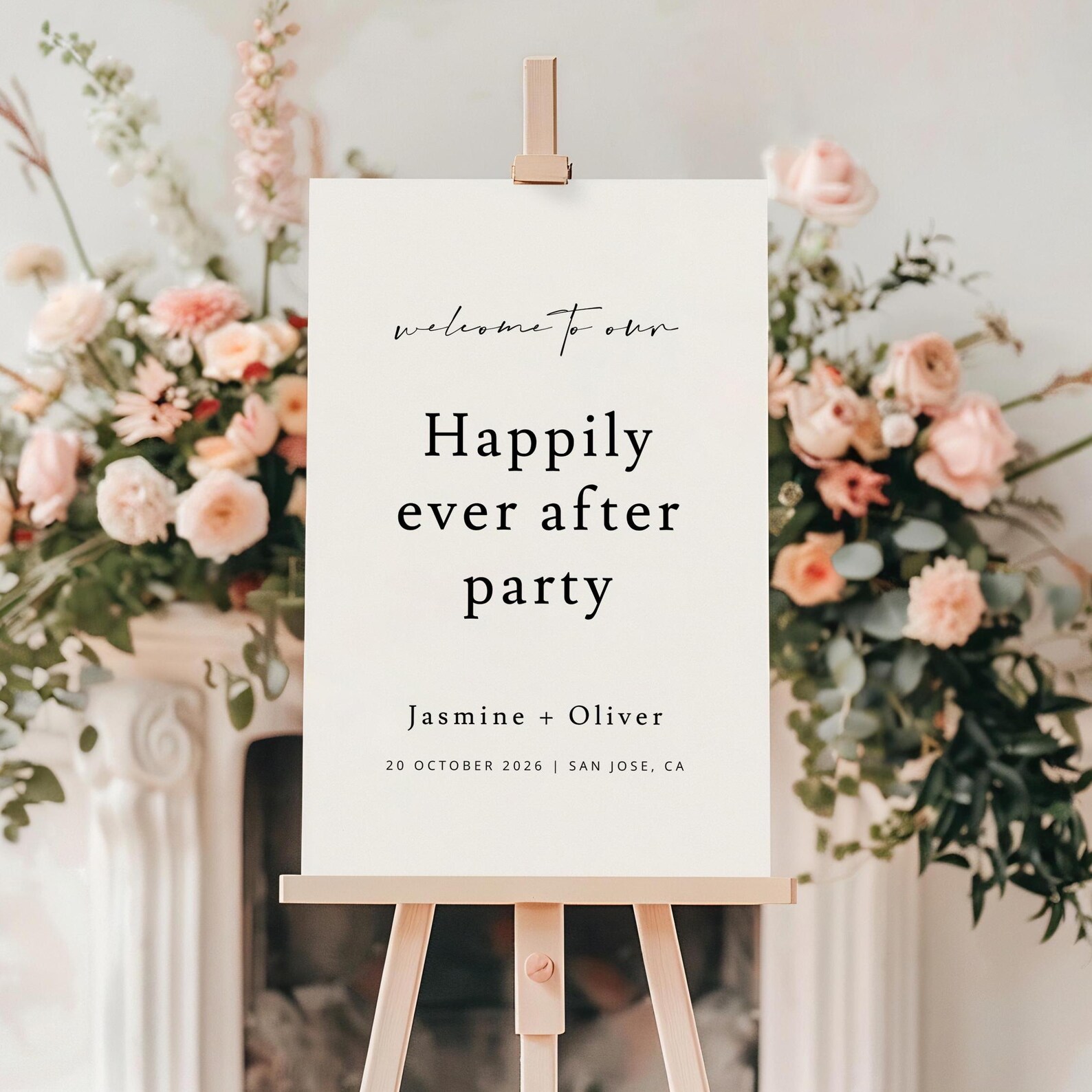 Wedding Quote Welcome Sign Template, Wedding Happily Ever After Party ...