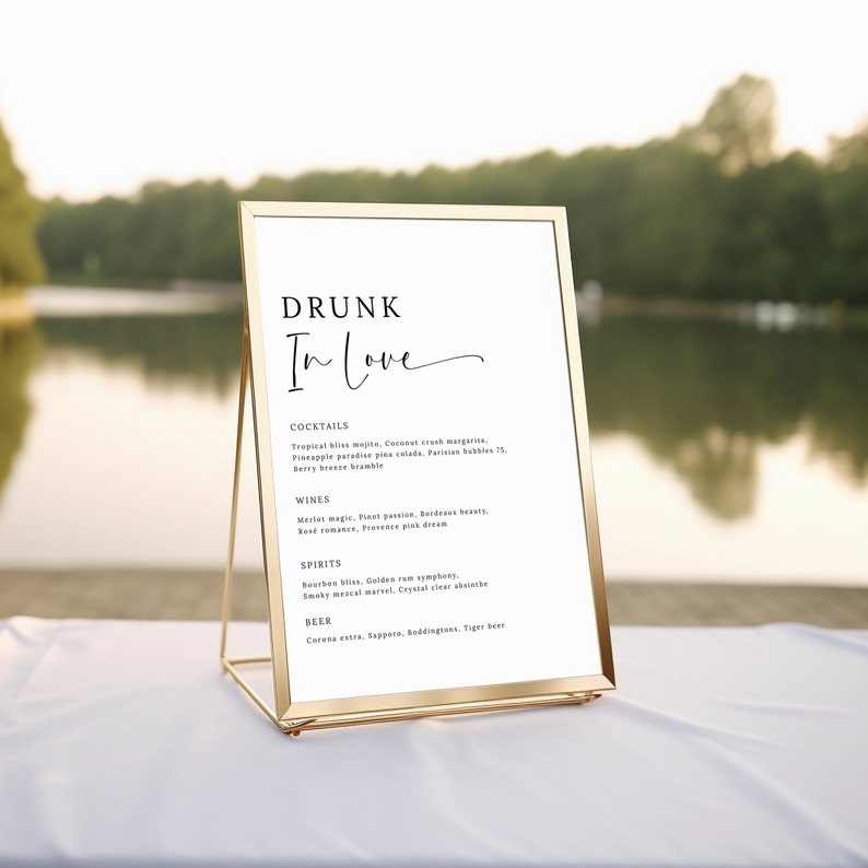 Drunk in Love Bar Sign, Drunk in Love Sign, Signature Drinks Sign ...